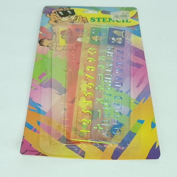 Paws | Art | Vintage Garfield Cat Stencils Rulers Set Of 4 Numbers ...